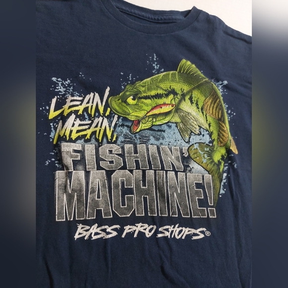 Bass Pro Shops | Shirts & Tops | Navy Blue Lean Mean Fishing Machine ...